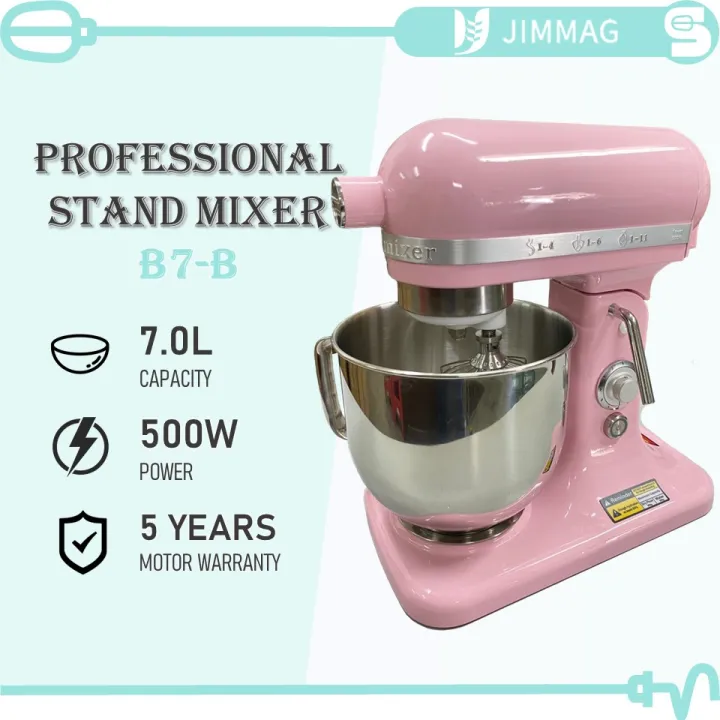 JIMMAG Stand Mixer B7-B (Pink) Professional Heavy Duty Commercial Tilt ...