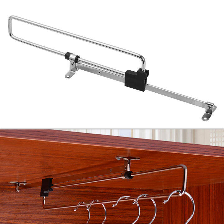 Wardrobe Hang Hanging Rod Telescopic Hanging Clothes Hanging Bags Rail ...