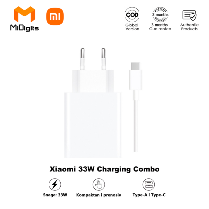 Xiaomi 33W Charging Combo (Type-A) Charger cable Fast Turbo Type-A ...