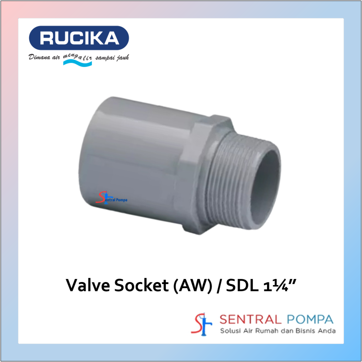 SDL Socket Drat Luar PVC 1 1/4" Rucika AW Valve Socket 1.25 Inch | Lazada Indonesia