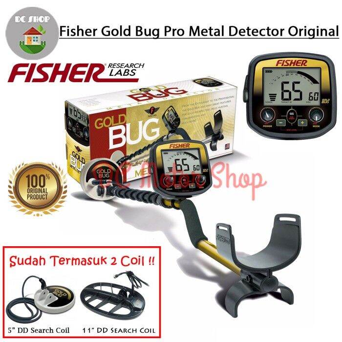 FISHER Gold Bug Pro Gold Silver Metal Detektor Detector Emas Logam ORI ...