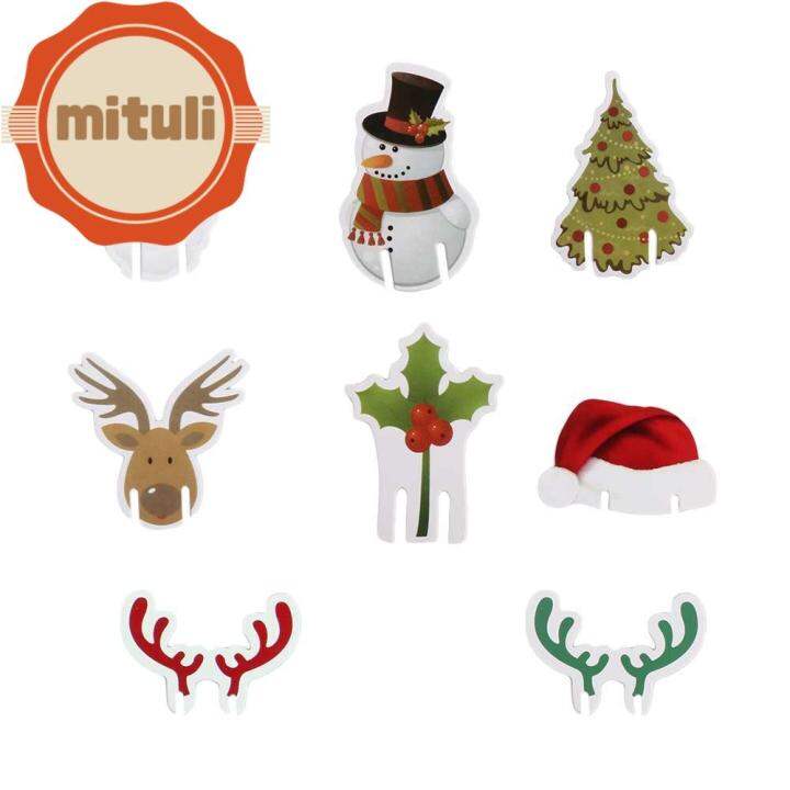 MITULI สโนว์แมน หัวกวาง บ้านในบ้าน เครื่องประดับต้นคริสต์มาส หมวกซานต้า ...