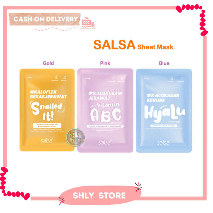 SALSA Sheet Mask 20g | Masker Wajah Daily (Hyaluronic, Niacinamide ...