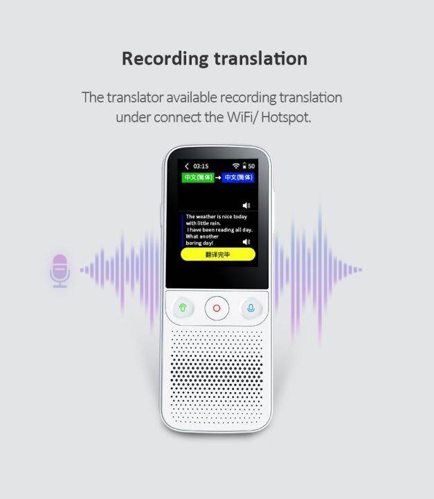 T10 PRO Smart Voice-Translator Multi-Languages Real Time Translator ...