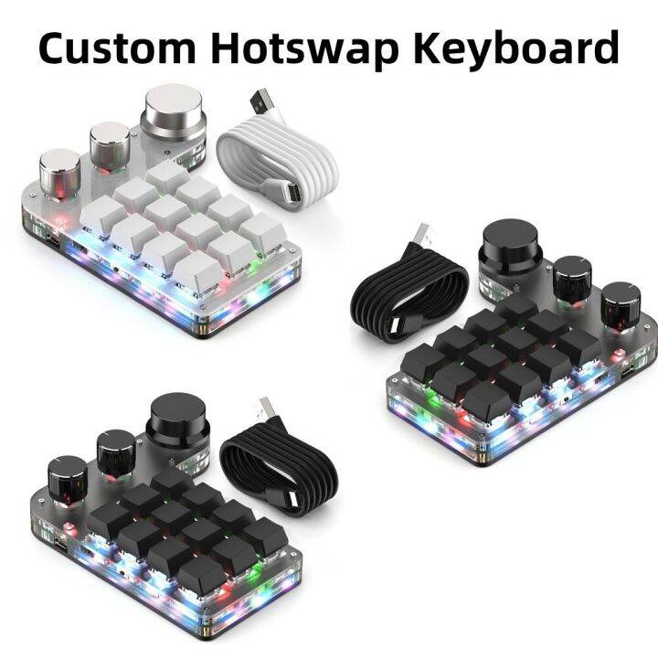 4 Key Hotswap RGB Support Keyboard Macro Ftion Type Switches Mechanical ...