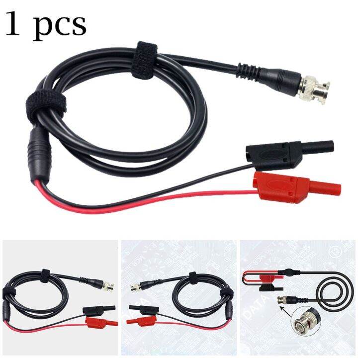 Black Red Test Lead Bnc Pure Copper BNC To 4mm Dual Banana Cable 100cm ...