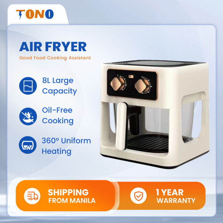 TONO Visual Air Fryer Large-Capacity Visual Glass French Fryer Intelligent Electric Fryer Timing ...