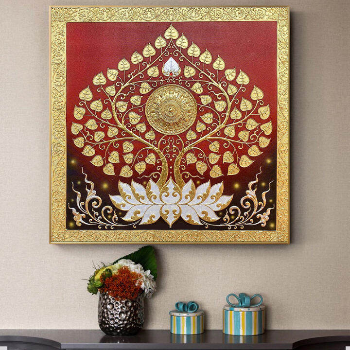 Traditional Gold Bodhi Tree Painting Posters and Prints Living Room ...