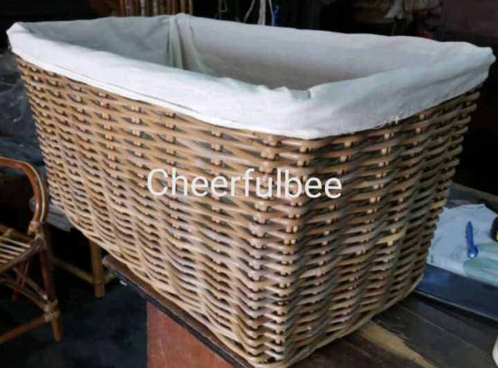 [Trends sMart] Extra Large Natural Rattan Rectangular Deep Storage ...