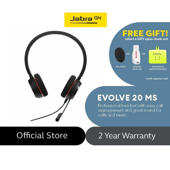 Jabra Evolve 20 MS Stereo USB-A Headset | Lazada PH