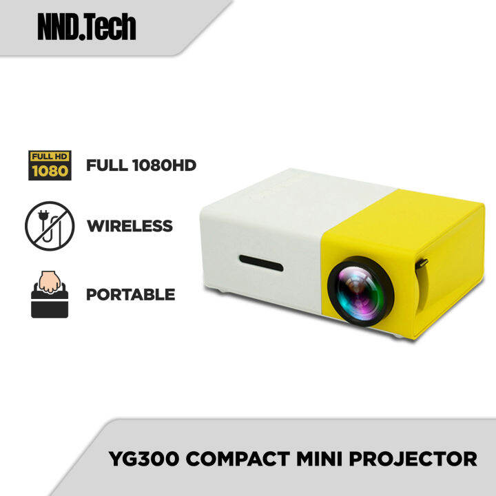 YG300 Compact Mini Projector HD LED Home Office Portable Wireless ...