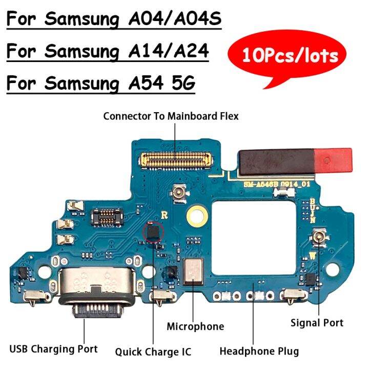 10Pcs ทดสอบ USB Charger Dock Connector Board ชาร์จพอร์ตสาย Flex สําหรับ Samsung Galaxy A04 A04S ...