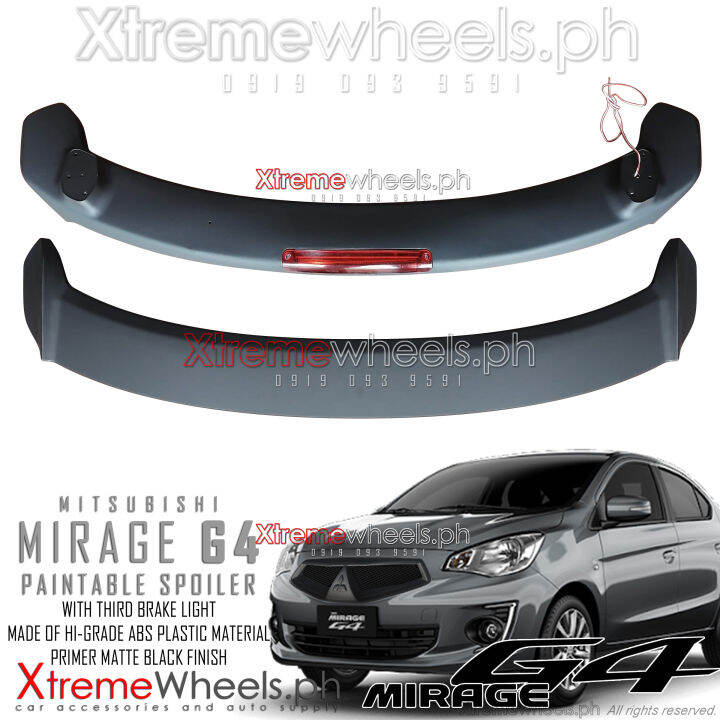 Mitsubishi Mirage G4 GLX / GLS 2014-2022 Black Rear Spoiler With Primer ...