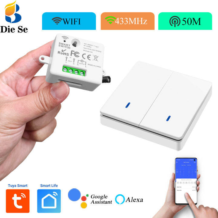 Diese Tuya WiFi Smart Swicth RF433MHz AC 110V 210V 220V Mini Module ...