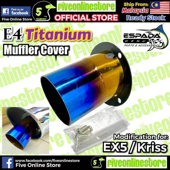 EX5 Dream / Kriss Espada STD E4 TITANIUM End Cap Muffler Exhaust Ekzos Back Pressure Power with ...