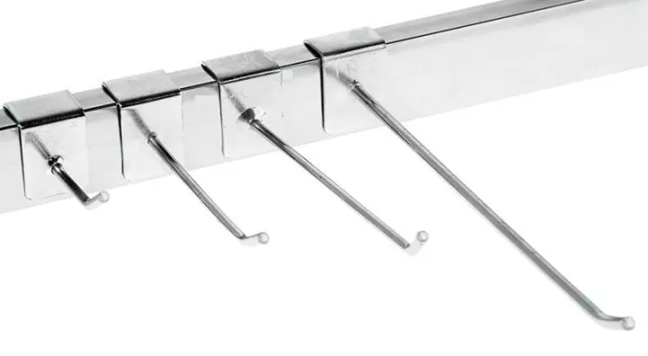 Hooks 10cm for Rectangular Hangrail Hang Bar Rack Item Display 6 Pcs ...