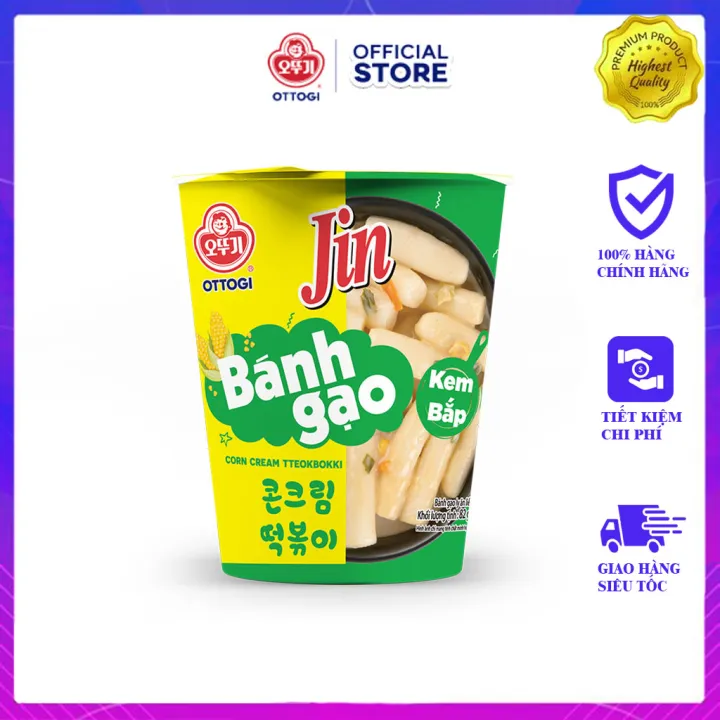 Bánh gạo Ottogi Jin kem bắp ly 82g | Lazada.vn