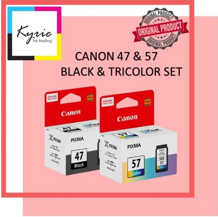 Canon 47& 57 PG-47 & CL-57 Black and Tricolor Original Ink Cartridge ...