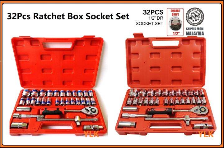YLK 32pcs Ratchet Box Socket Set Box Set Spanner Set Wrench Set Tools ...