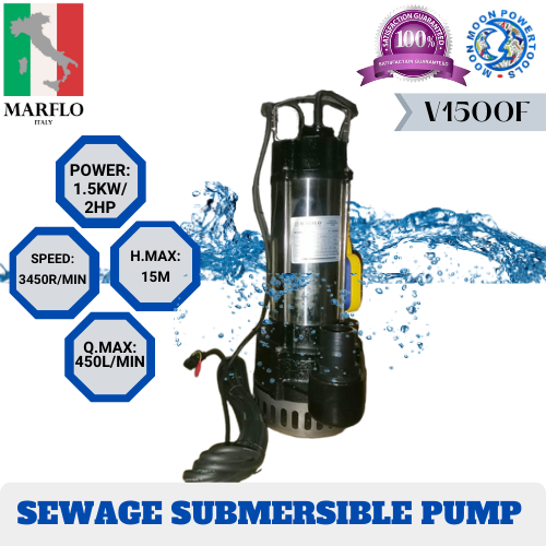 MARFLO // ALGANCO 2HP SEWAGE SUBMERSIBLE PUMP V1500F | Lazada PH