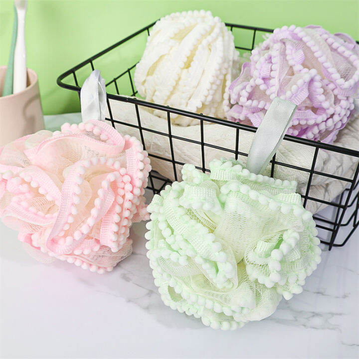 Double Bath Ball Soft Foaming Sponge Body Scrub Exfoliating Back Brush ...
