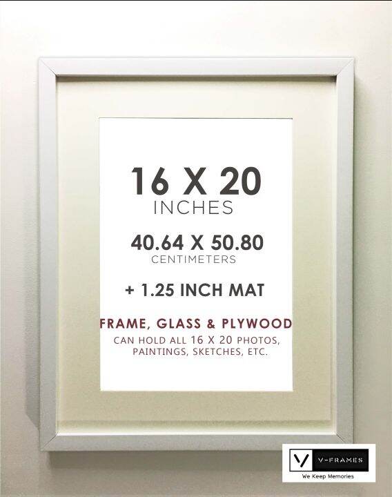 16x20 Inches +1.25" Mat Picture Frame - Wall Frame - Photo Frame ...
