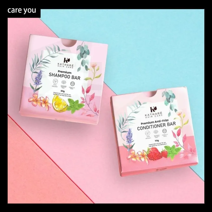 care you Katharē Shacon Set - Shampoo and Conditioner Bar set for ...