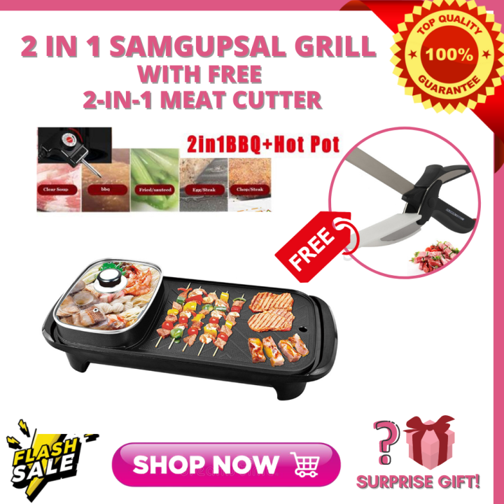 Loveleigh. Samgyup Grill Set with FREE 2-in-1 Meat Cutter. 2 in 1 ...