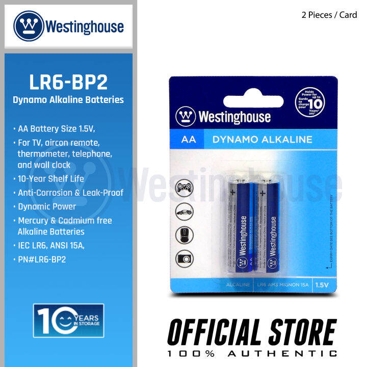 Westinghouse Premium Dynamo Alkaline Battery IEC LR6, ANSI 15A, AA ...