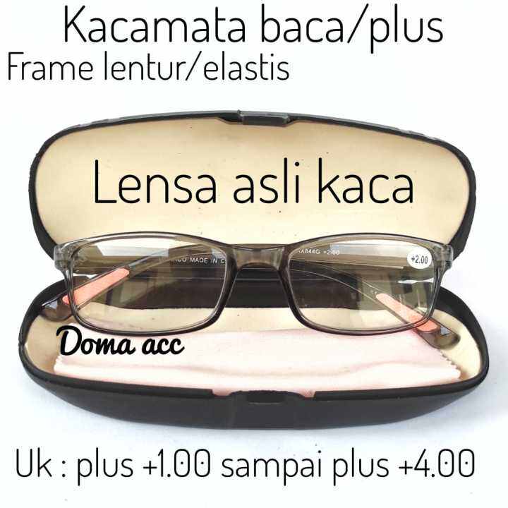 Kacamata Baca Lensa Asli Kaca Pria Dan Wanita Frame Lentur Elastis Untuk Mata Rabun Dekat Ukuran ...