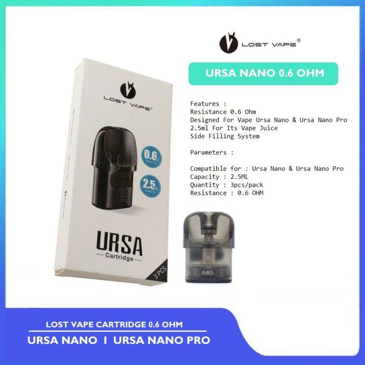 Ursa Nano Cartridge 0.6 Ohm Pod Replacement Catridge Oten | Lazada ...