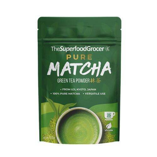 The Superfood Grocer 100% Pure Japanese Uji Matcha Green Tea Powder 50g ...