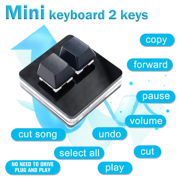 Black 2 Key Numerical Keyboard Mini Keyboard Copy Paste Custom One ...