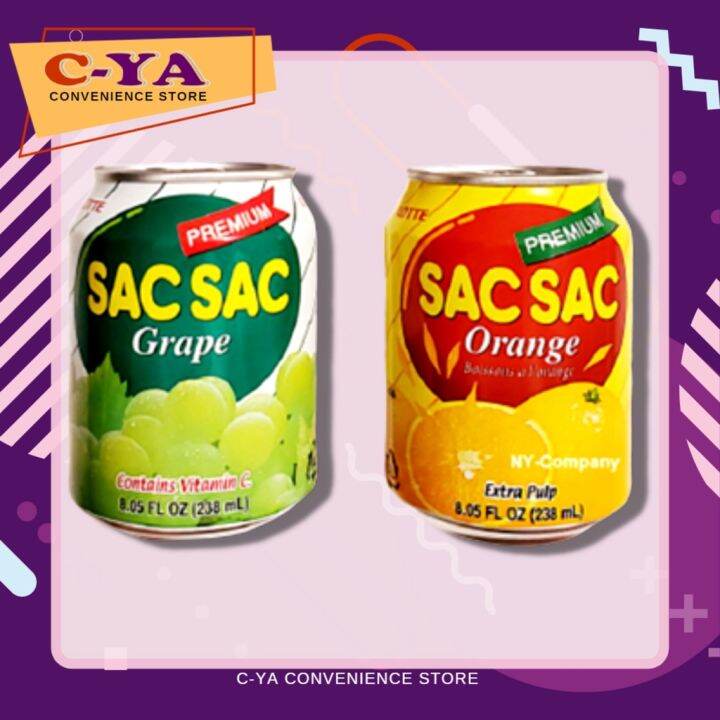 LOTTE Sac Sac Orange & Grape Premium Fruit Juice Drink 238ml | Lazada PH