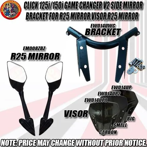 CLICK 125i/150i GAME CHANGER V2 SIDE MIRROR BRACKET FOR R25 ...