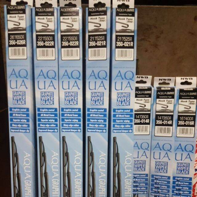 ใปัดน้ำฝน NWB AQUA GRAPHITE WIPER BLADE 14" 16" 17" 18" 19" 20" 21" 22" 24" 26" | Lazada.co.th