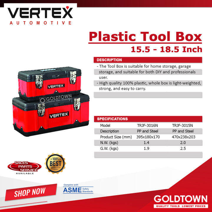 Original Vertex Plastic Tool Box TRJ-3015N/3016N | Lazada PH