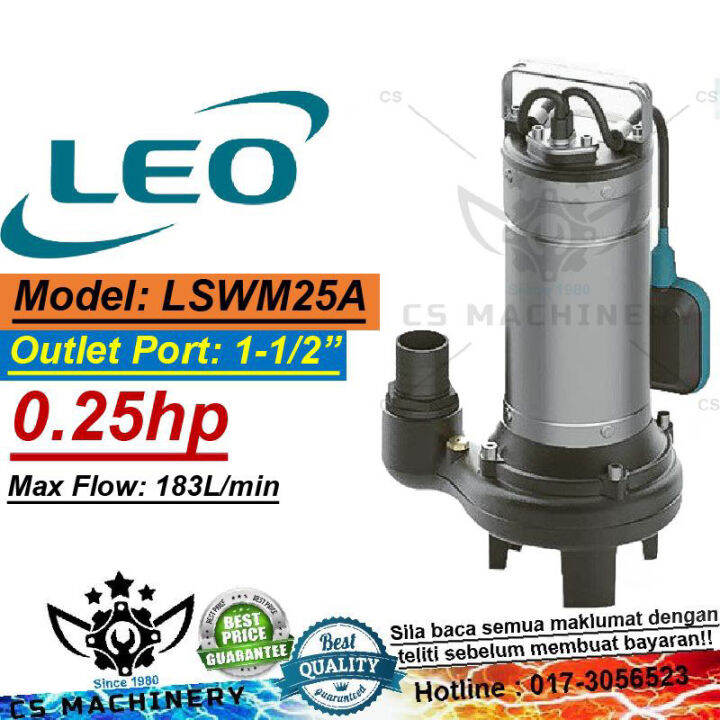 ORIGINAL!! Leo 0.25HP Sewage Submersible Pump Water Pump / Pump Kolam ...