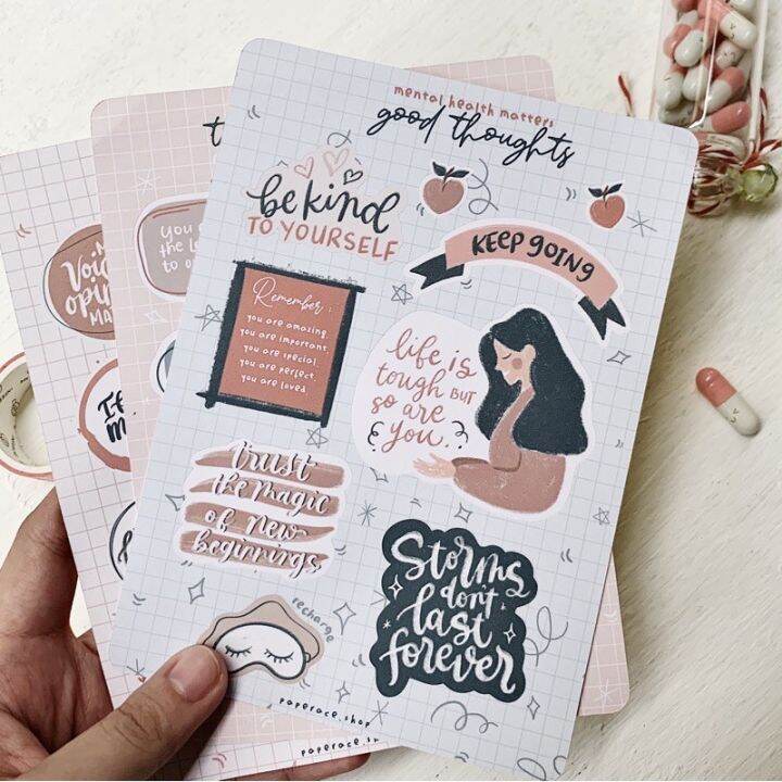 daily positive affirmations mental health quotes journal stickers ...