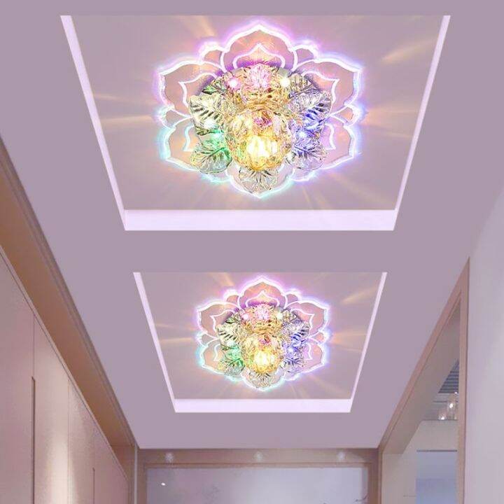 Creative led crystal aisle light corridor embedded ceiling downlight ...