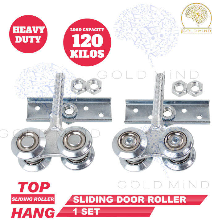 Heavy Duty Top Hang Sliding Door Roller (120kg) and 2-meter Steel Door ...