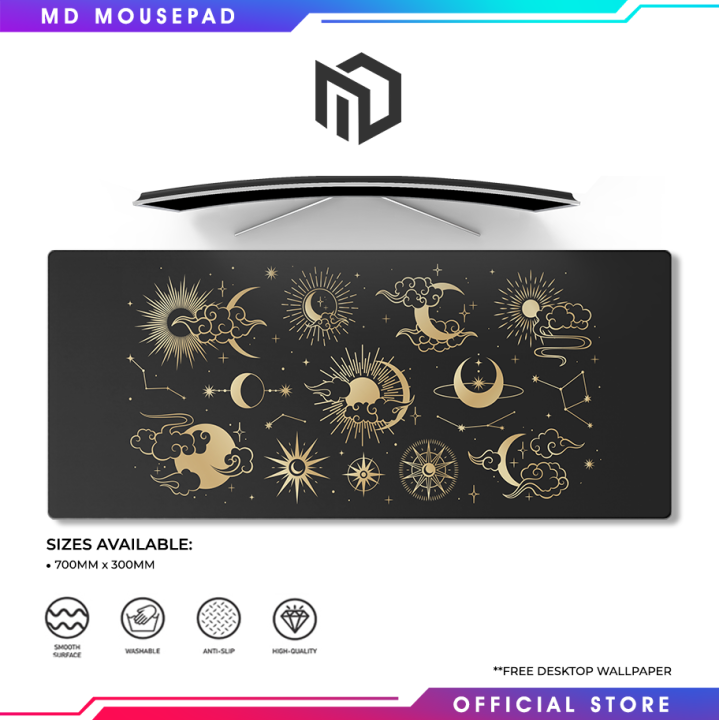 MD Mousepad | Stars and Moon | Extended Mousepad | Large Gaming ...