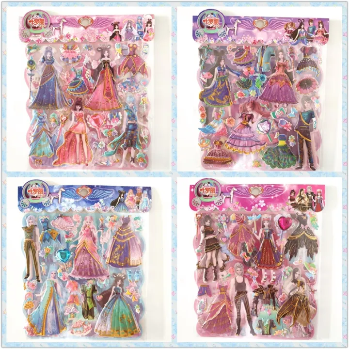 Luo Li Diamond Gem Sticker Dress-up Sticker Cartoon Children Girls ...