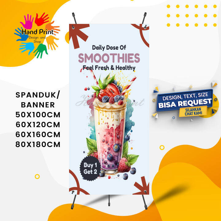 Cetak Spanduk Banner Jualan Smoothies Buah Jus Buah Minuman Spanduk ...