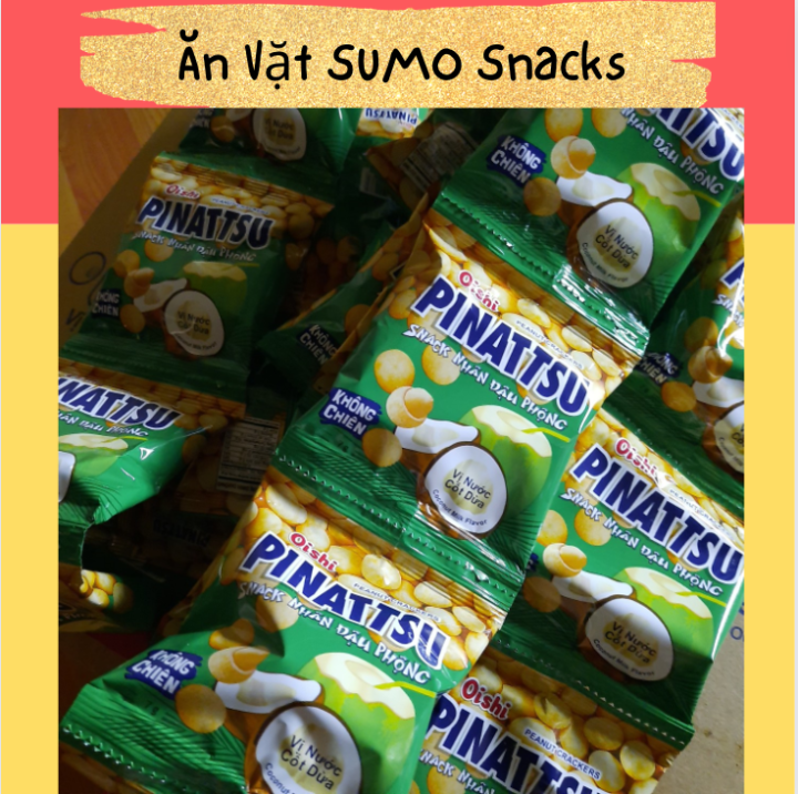Set 10 Gói Snack Nhân Đậu Phộng Vị Nước Cốt Dừa Pinattsu Oishi 7g-Ăn ...