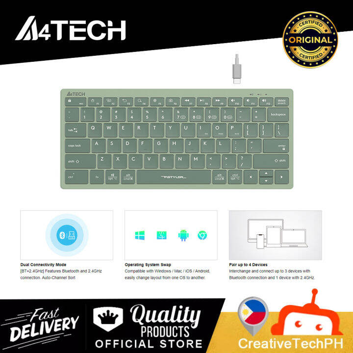 Matcha Green FBX51C A4Tech FBX51C Bluetooth & 2.4G Wireless Dual Mode ...
