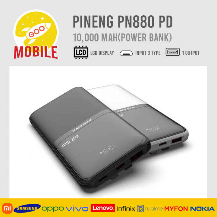 Pineng PN 880 / PN880 (10000mah ) PD + QC3.0 with LED Digital Display ...