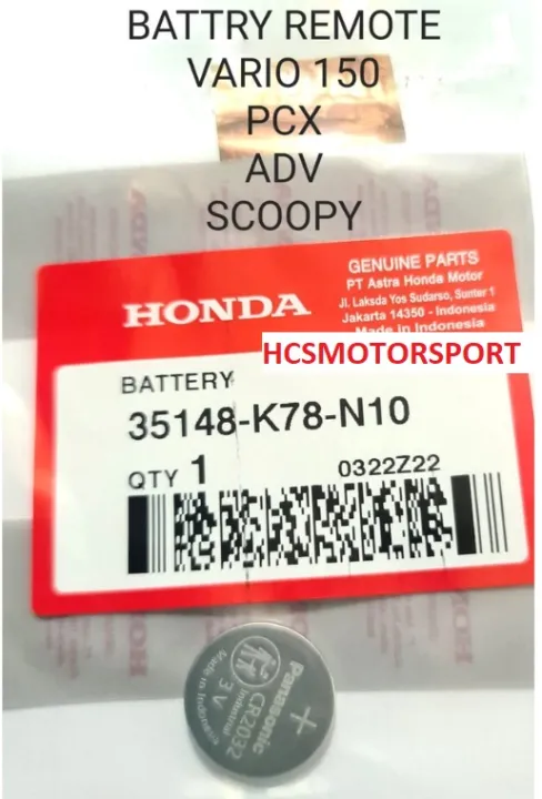 BATTERY BATERAI REMOTE VARIO 150 ADV SCOOPY ORIGINAL ASLI HONDA ...