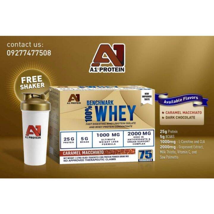 A1 Protein Benchmark Whey Protein 5lbs 75 serving sachets | Lazada PH