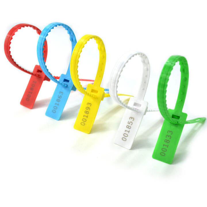 Plastic Security Seal 100pcs Numbered Pull Tite Tags Tamper Proof Zip ...